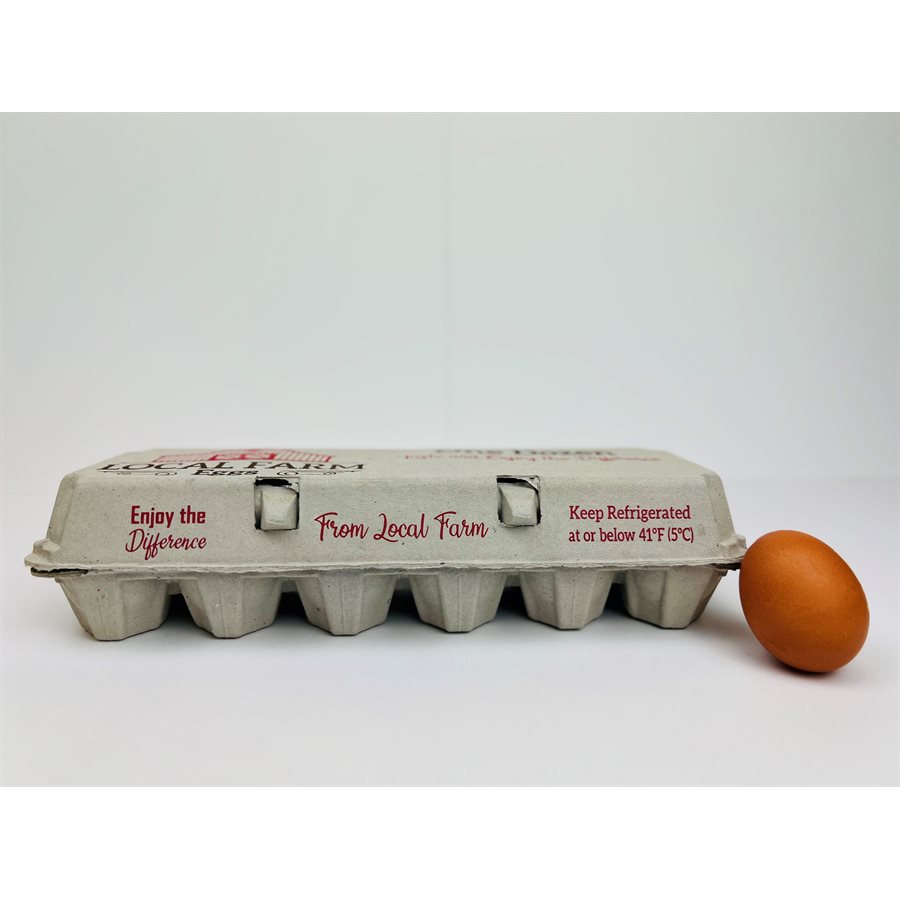 Egg Cartons for 12 Eggs - Printed Red Barn - Recycled Paper Pulp, Solid Top Style for Chicken ...